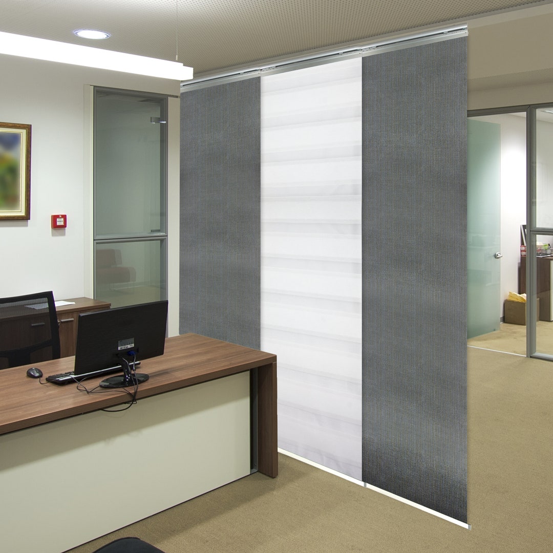 3-panel Single Rail Panel Track / Room Divider / Blind Extendable 3666w ...