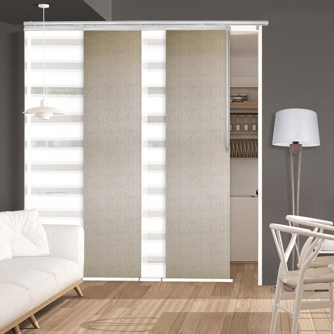 Macadamia/iris 4-panel Single Rail Panel Track / Room Divider - Etsy