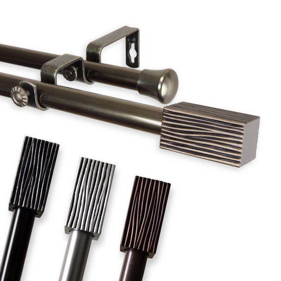 Iselect Home Decor 13/16 Inch Oak Double Window Curtain Rod | Etsy