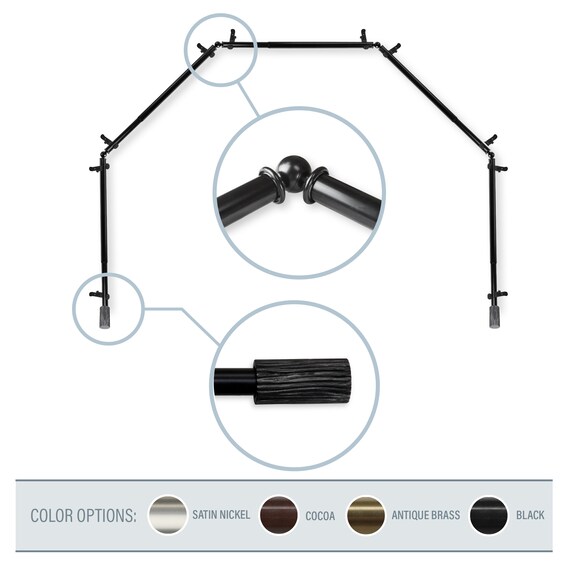 iSelect Home Decor 13/16 inch Emerge 5 Sided Window Curtain Rod ...