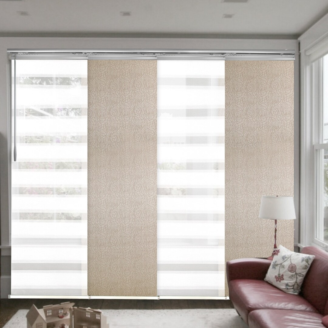 4-panel Single Rail Panel Track / Room Divider / Blind Extendable 4888w ...