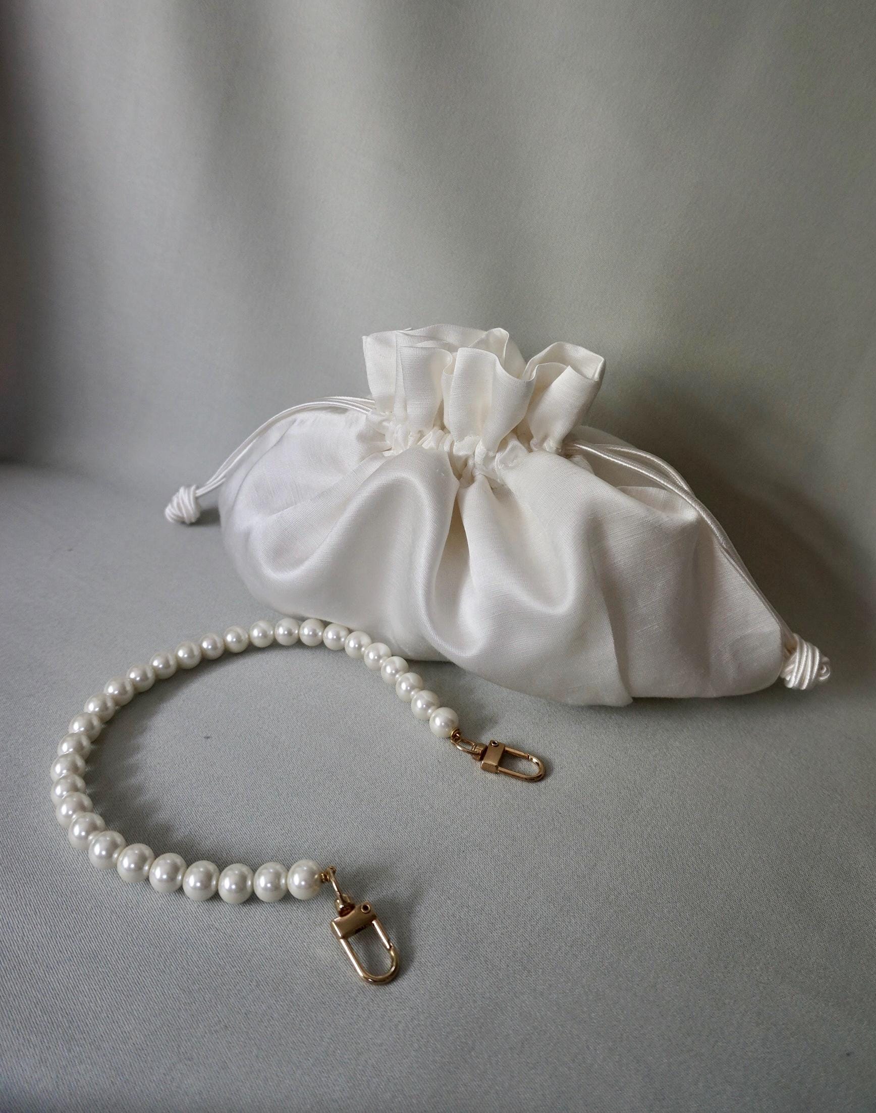SUSTAINABLE BRIDAL BAG | Chic Vegan Silk Pouch With Interchangeable ...