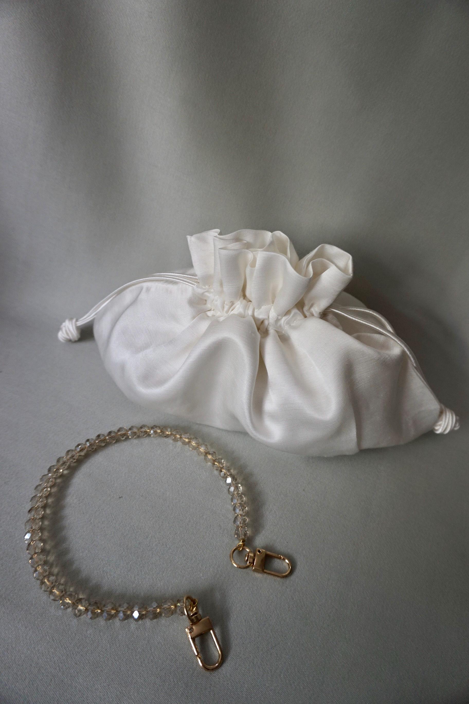 SUSTAINABLE BRIDAL BAG | Chic Vegan Silk Pouch With Interchangeable ...