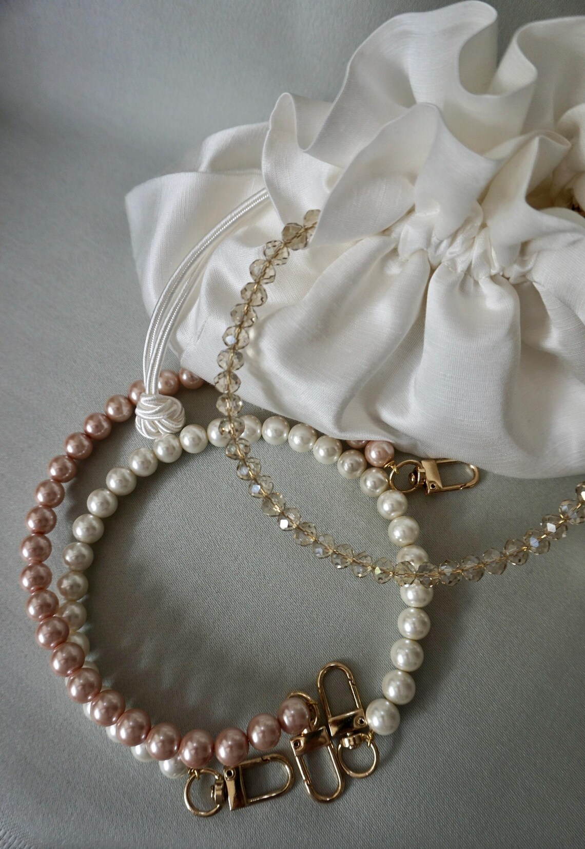 SUSTAINABLE BRIDAL BAG | Chic Vegan Silk Pouch With Interchangeable ...