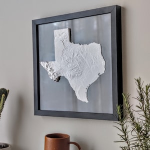 Texas 3D Topographic Map | 3D State Map of Texas Wall Art | 3D Printed ...