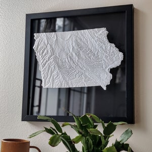 Iowa 3D Topographic Map | 3D State Iowa Wall Art | 3D Print Relief ...