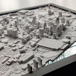 Detroit 3D City Wall Art | 3D Printed Framed Wall Decor | Detroit ...