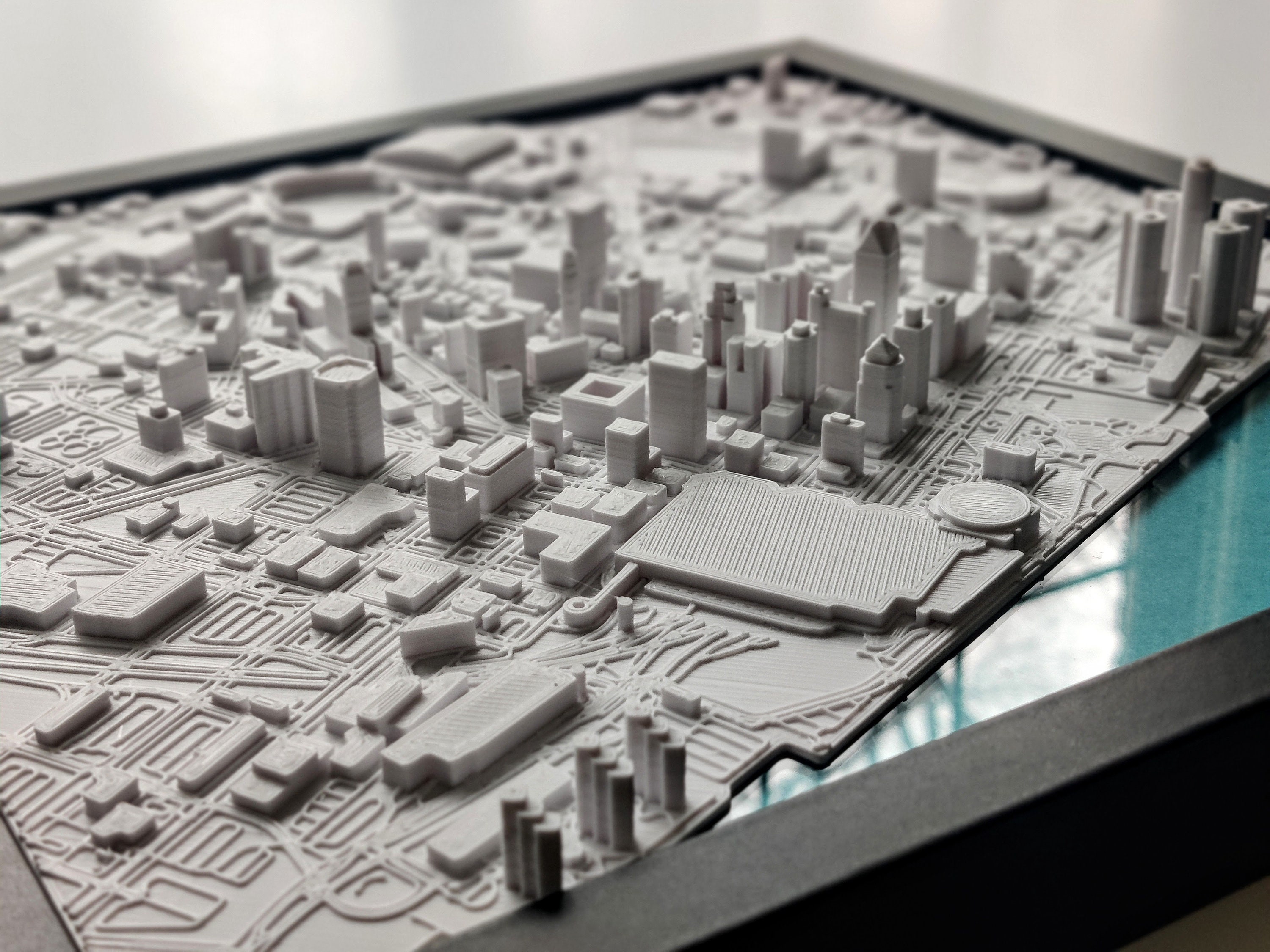Detroit 3D City Wall Art | 3D Printed Framed Wall Decor | Detroit ...