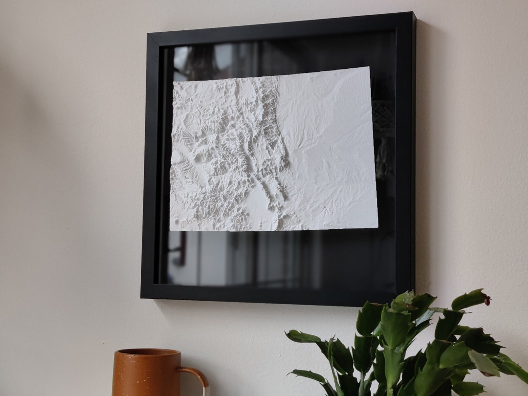 Colorado 3D Topographic Map | 3D State Map of Colorado Wall Art | 3D ...