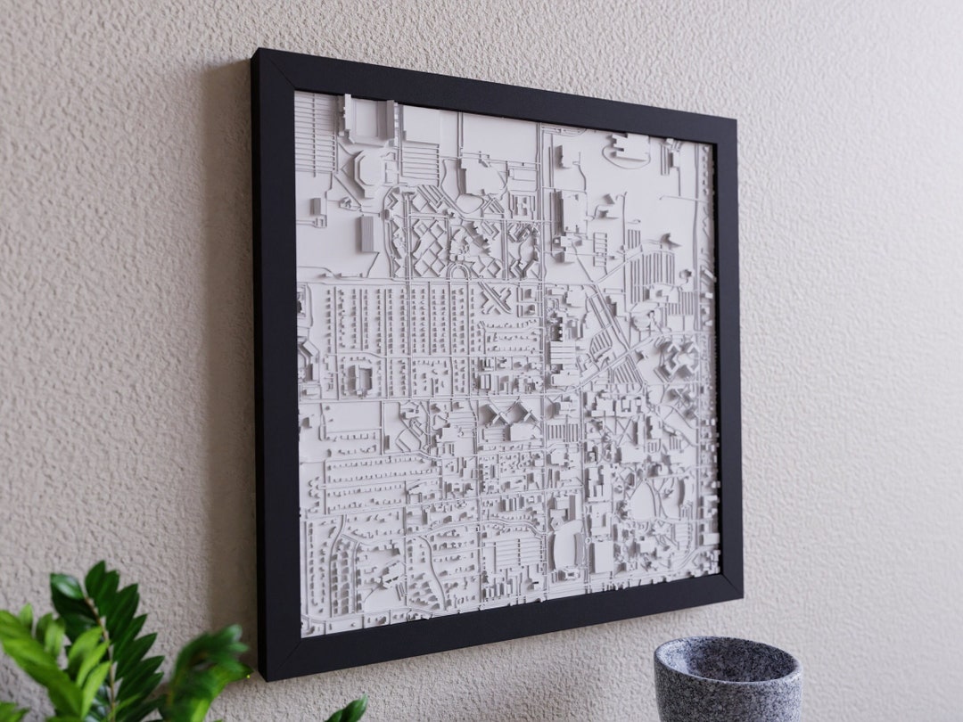 Manhattan, Kansas 3D College Campus Map Personalized College Graduation ...