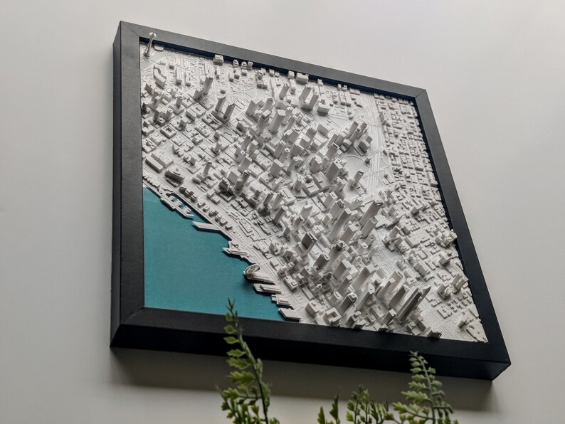 Seattle 3D City Map 3D Printed Buildings Wall Decor - Etsy