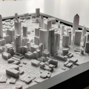 Dallas 3D City Map | 3D Printed Buildings Wall Decor | Dallas Texas ...