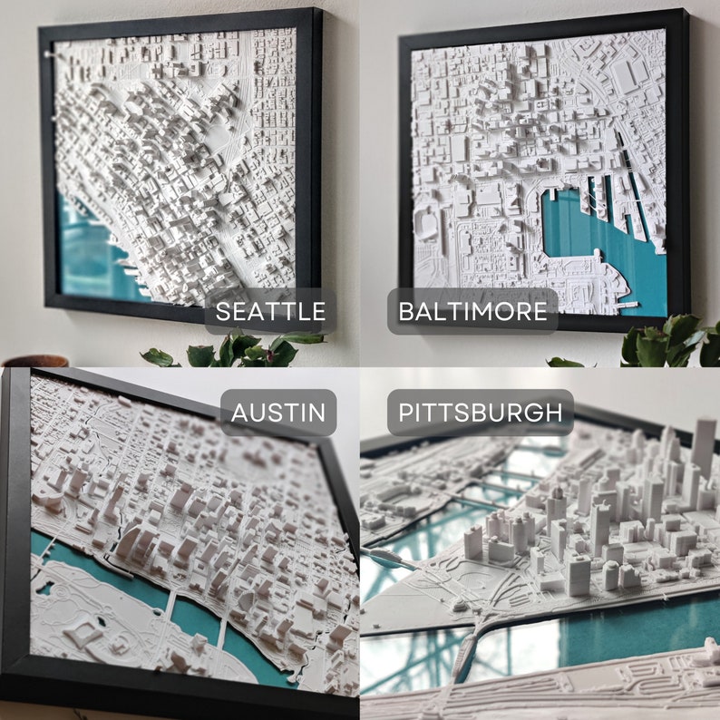 3D City Map 3D Street Map 3D Printed Skyline Decor Home - Etsy