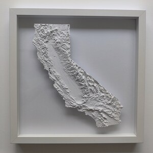 California 3D Topographic Map | 3D State Map of California Wall Art ...