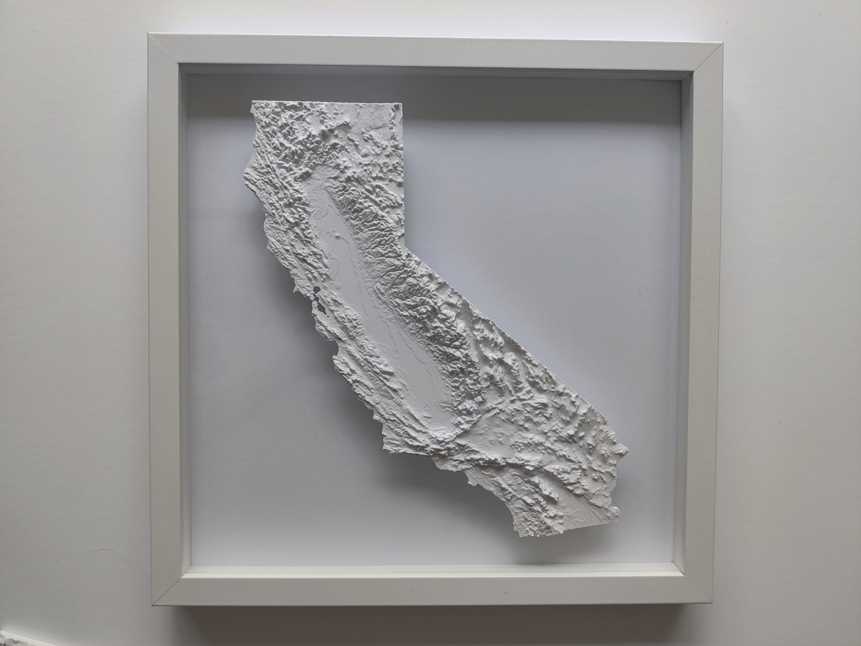 California 3D Topographic Map | 3D State Map of California Wall Art ...