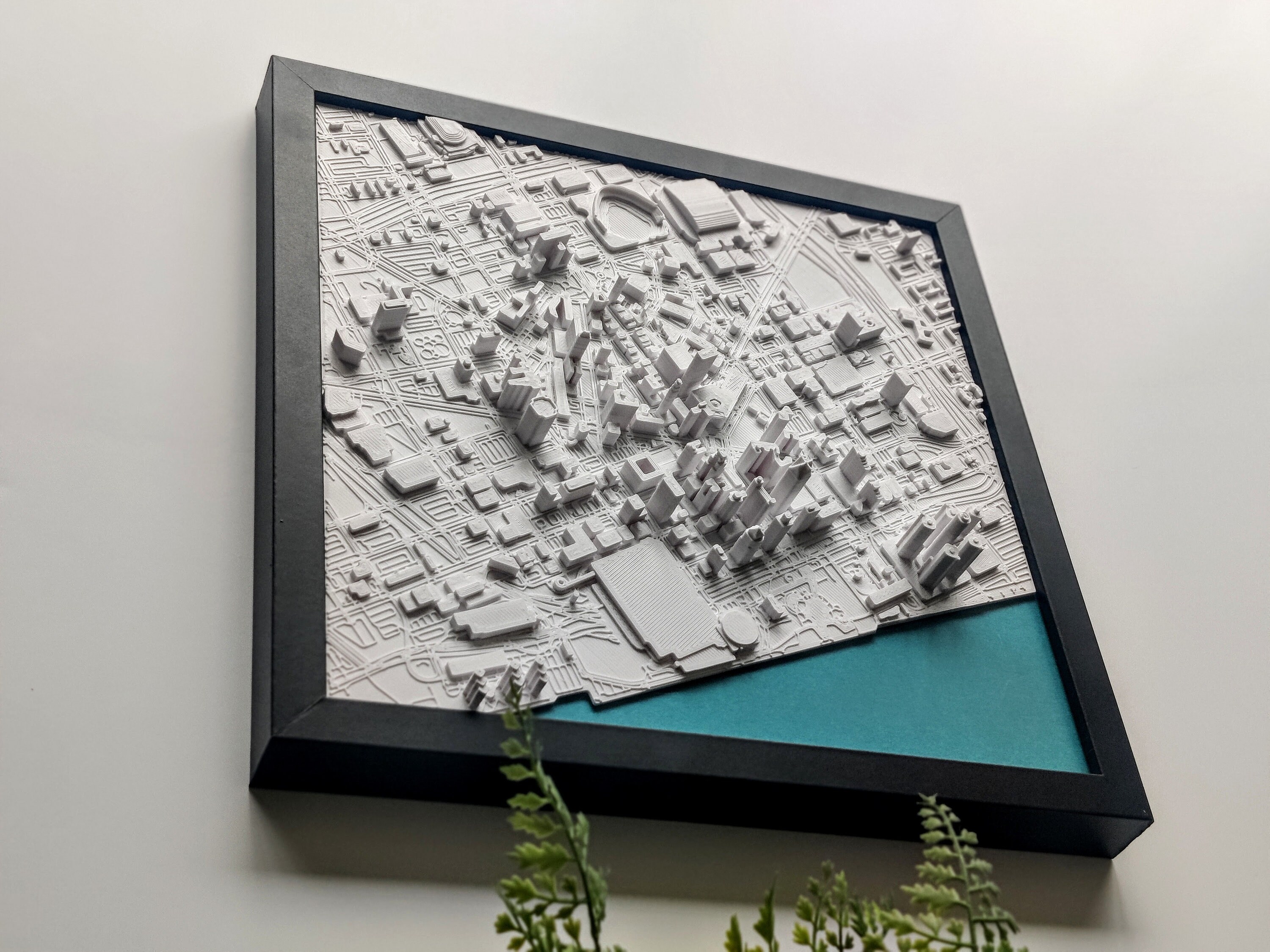 Detroit 3D City Wall Art | 3D Printed Framed Wall Decor | Detroit ...