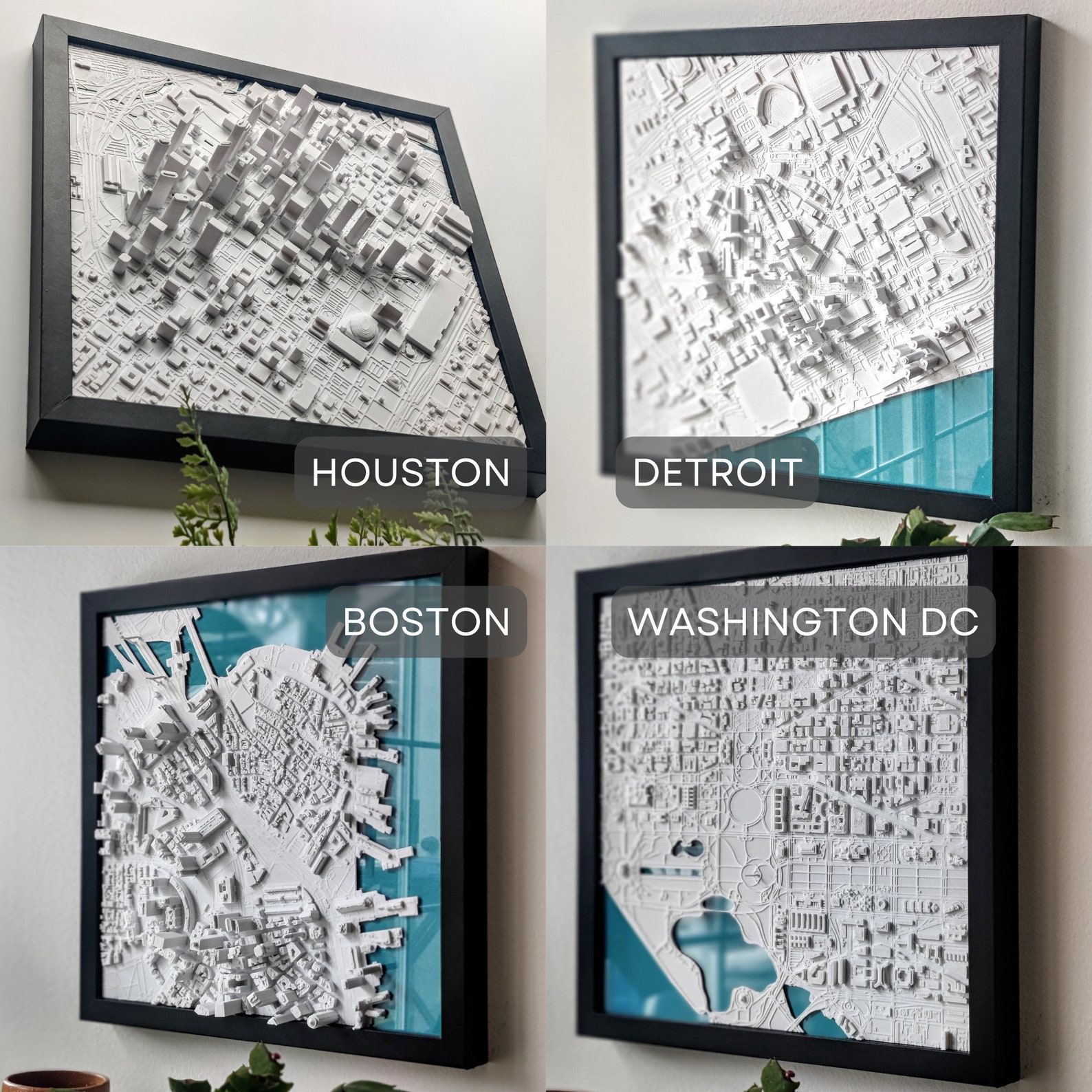 3D City Map | 3D Street Map | 3D Printed Skyline Decor | Home Office ...