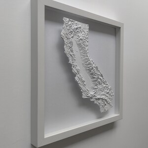 California 3D Topographic Map | 3D State Map of California Wall Art ...