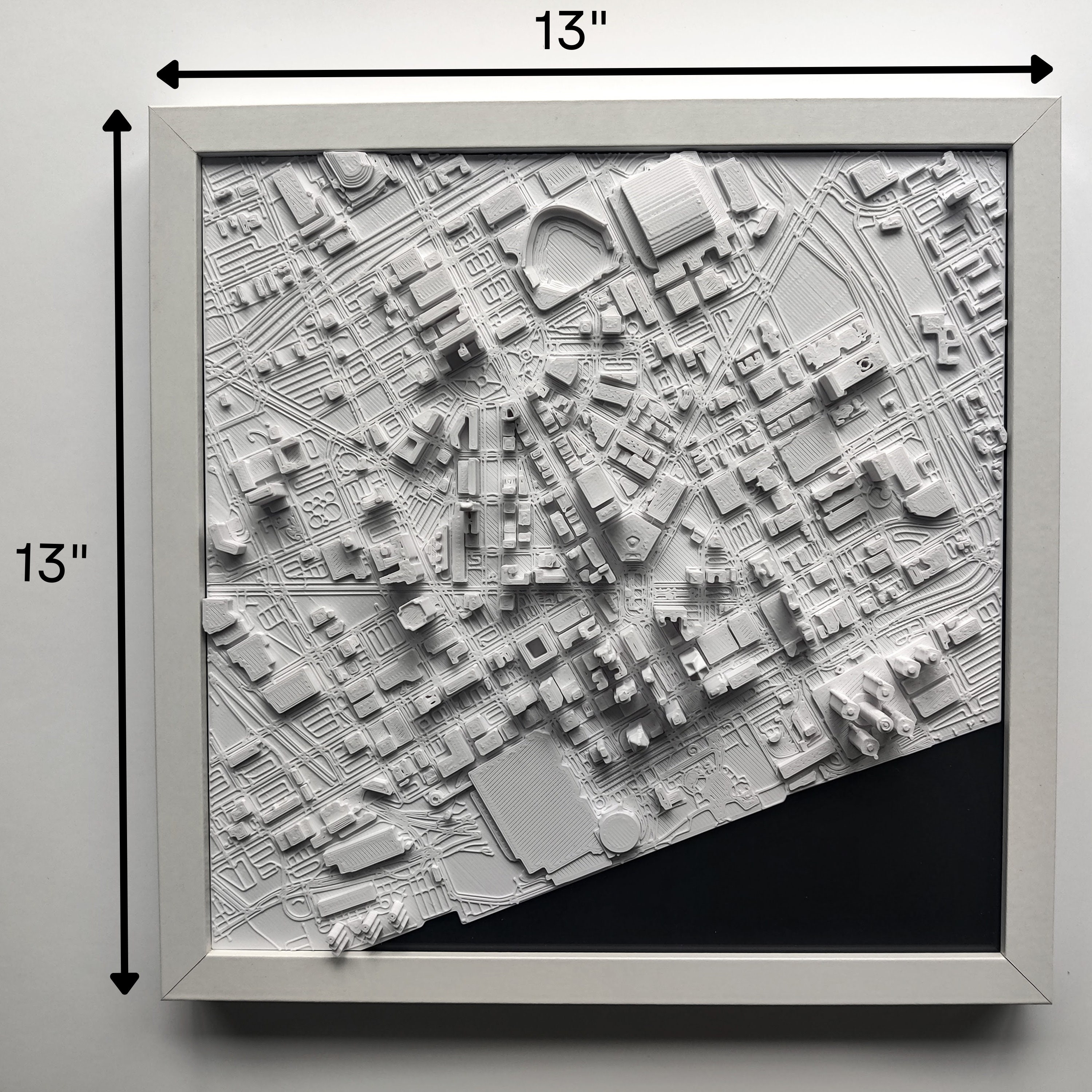 Detroit 3D City Wall Art | 3D Printed Framed Wall Decor | Detroit ...