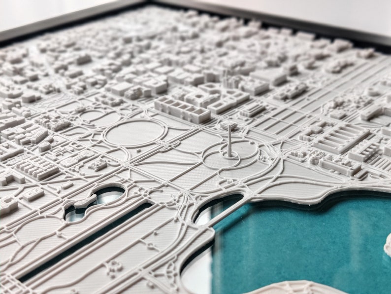 Washington DC 3D City Map west 3D Printed Wall Decor - Etsy