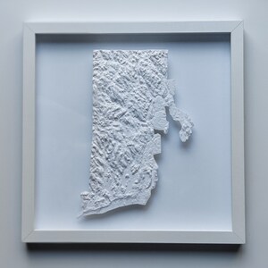 Rhode Island 3D Topographic Map | 3D State Map of Rhode Island Wall Art ...