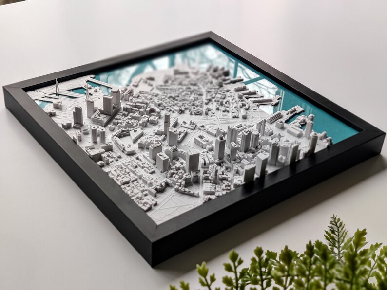 Boston 3D City Map north End 3D Printed Wall Decor - Etsy