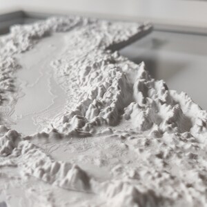 California 3D Topographic Map | 3D State Map of California Wall Art ...