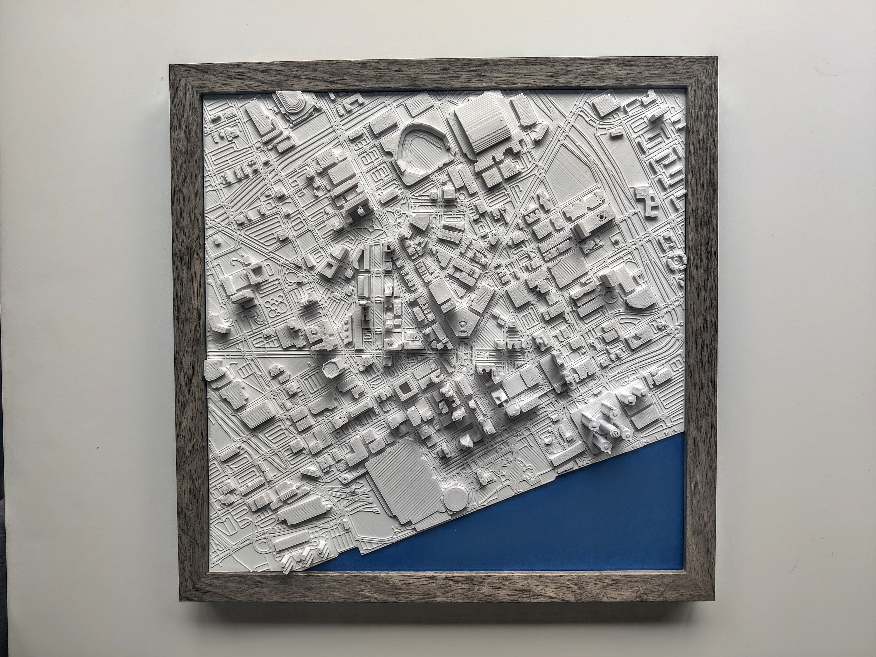 Detroit 3D City Wall Art | 3D Printed Framed Wall Decor | Detroit ...