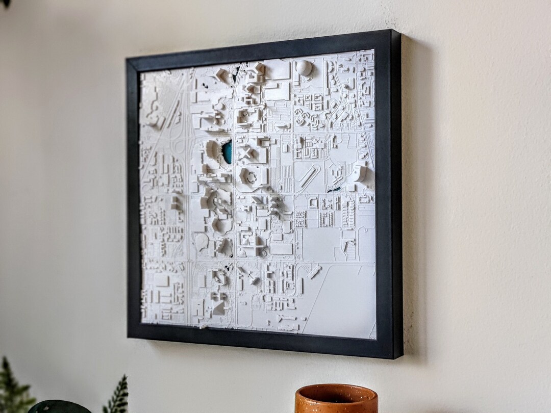 Las Vegas 3D City Map | 3D Skyline Wall Art Las Vegas Nevada Buildings ...