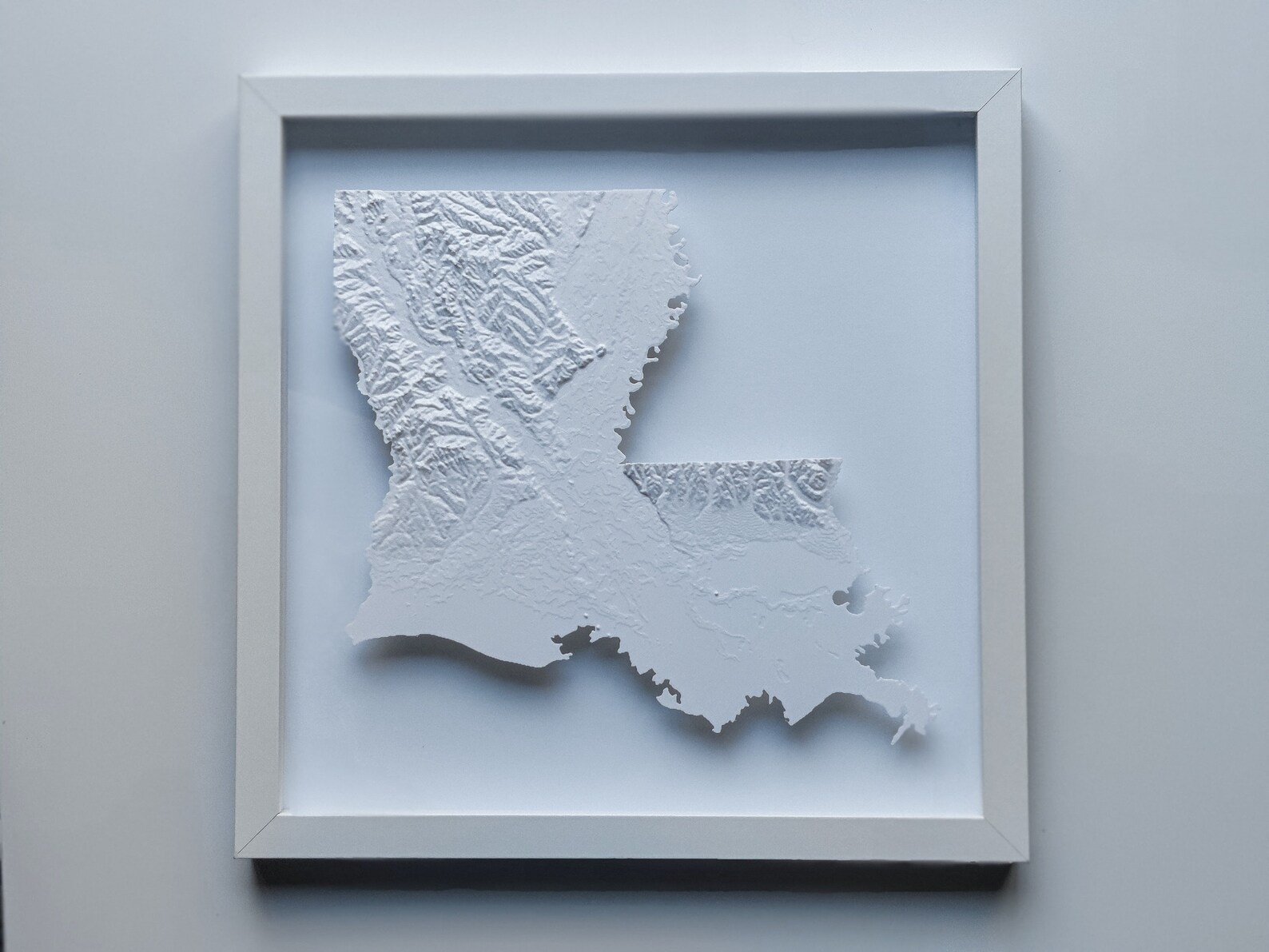 Louisiana 3D Topographic Map | 3D State Map of Louisiana Wall Art | 3D ...