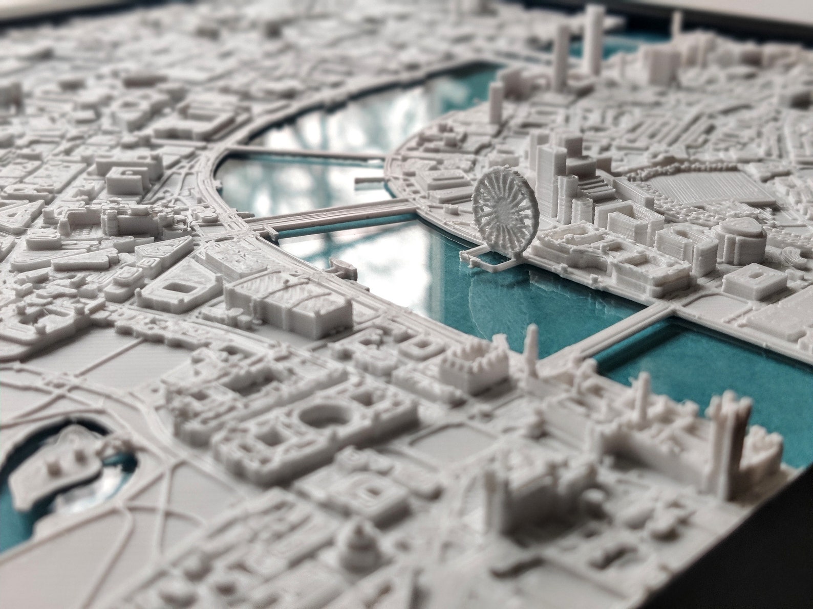 London UK 3D City Map | 3D Buildings and Streets Wall Decor | London ...