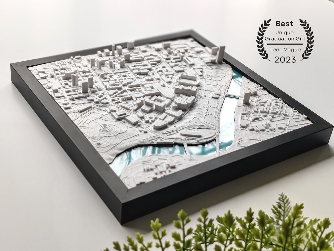 3D College Campus Map Personalized College Graduation Gift Any ...