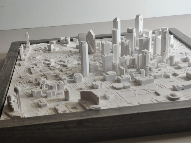 Dallas 3D City Map 3D Printed Buildings Wall Decor Dallas - Etsy