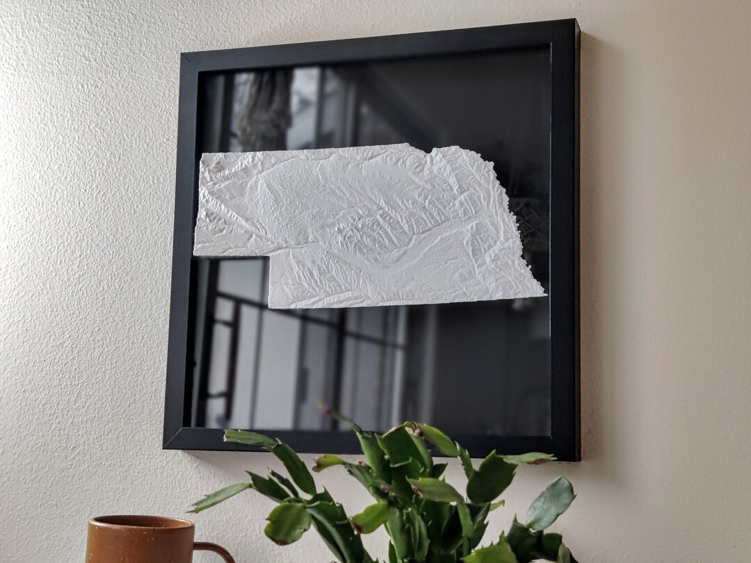 Nebraska 3D Topographic Map | 3D State Nebraska Wall Art | 3D Print ...