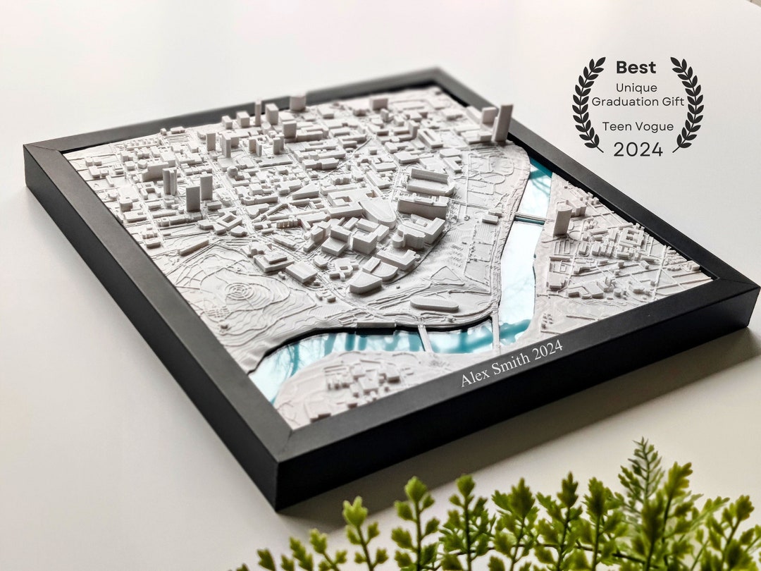 3D College Campus Map | Personalized College Graduation Gift | Any ...