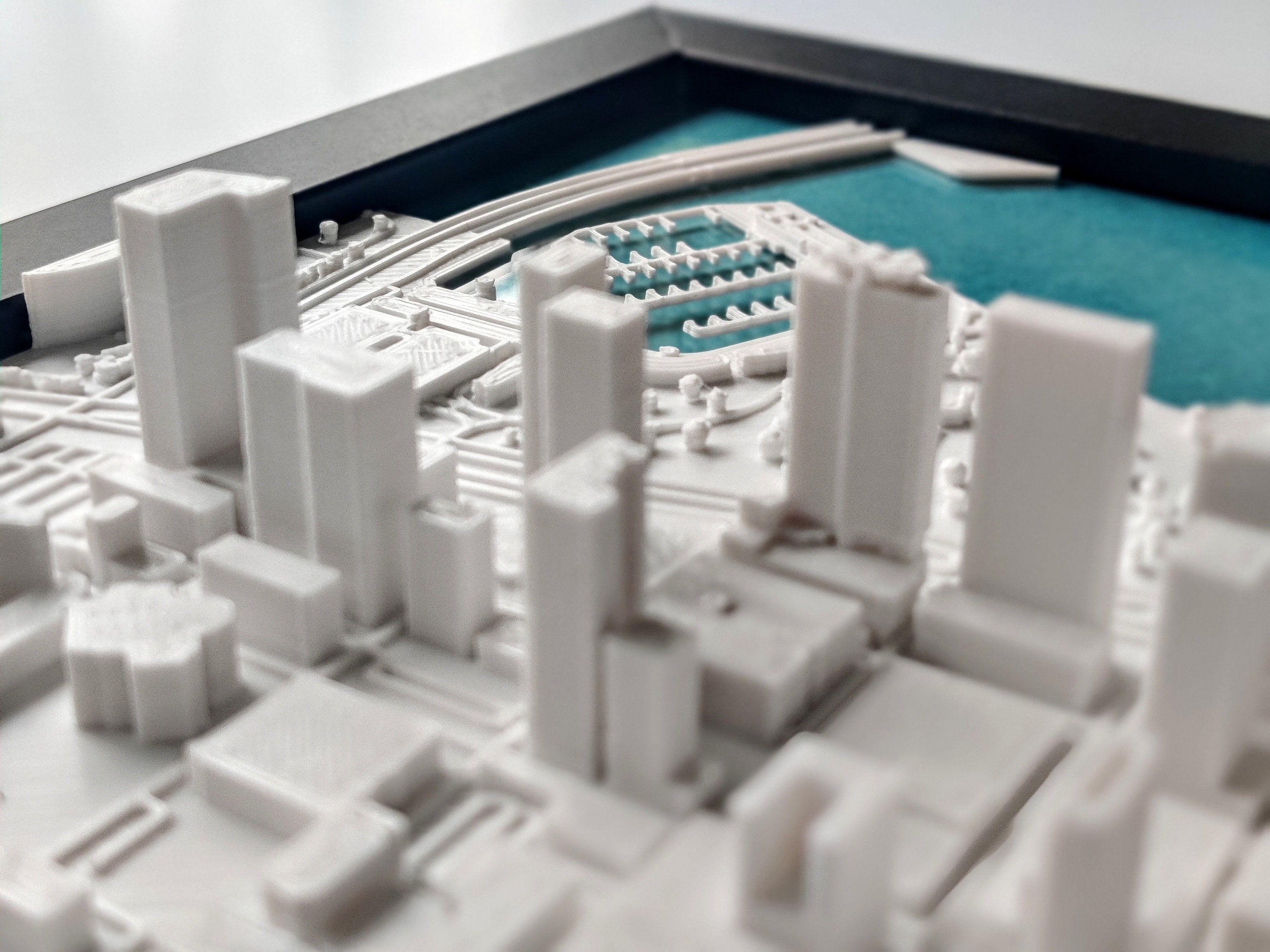 Miami 3D City Wall Art | 3D Printed Buildings and Roads | Framed Miami ...