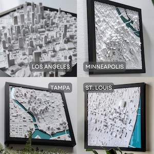 3D City Map | 3D Street Map | 3D Printed Skyline Decor | Home Office ...