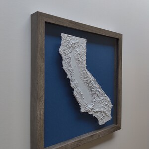California 3D Topographic Map | 3D State Map of California Wall Art ...