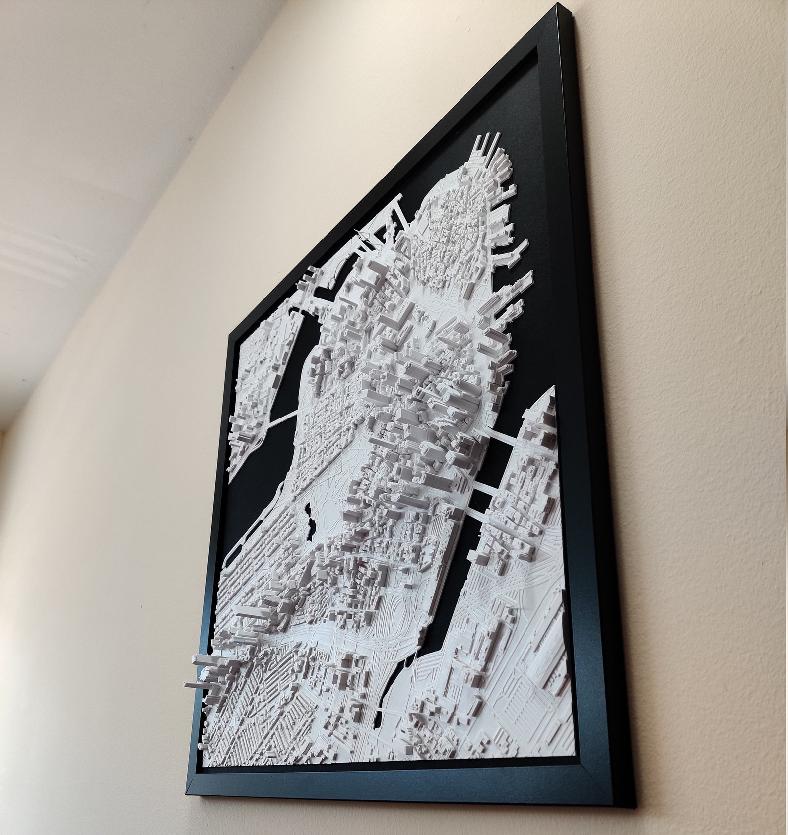 Boston MA 3D City Wall Art 24x24 - Etsy