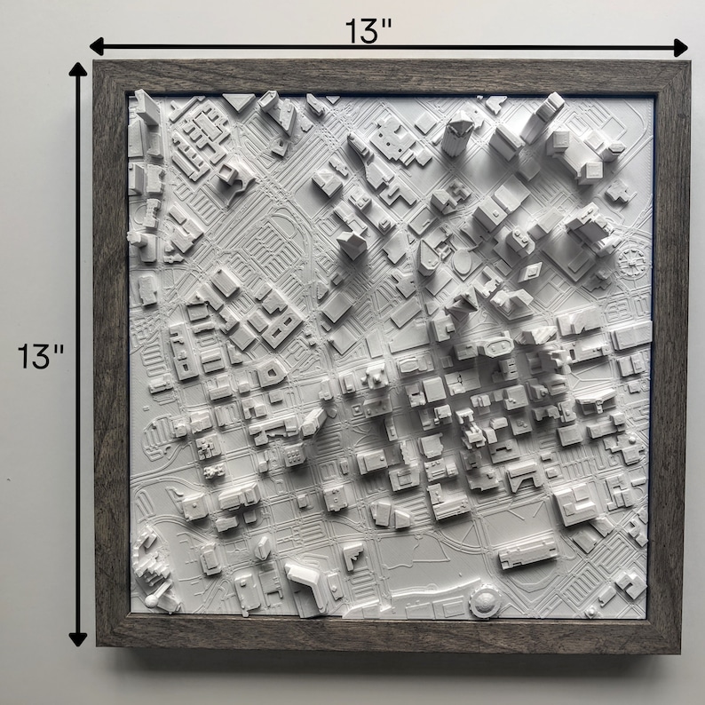 Dallas 3D City Map 3D Printed Buildings Wall Decor Dallas - Etsy