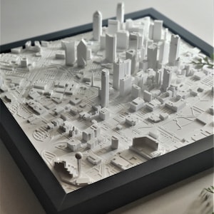 Dallas 3D City Map | 3D Printed Buildings Wall Decor | Dallas Texas ...
