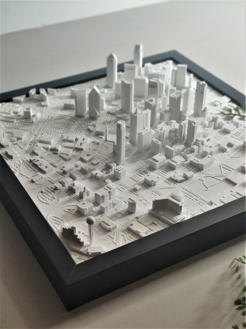 Dallas 3D City Map 3D Printed Buildings Wall Decor Dallas - Etsy