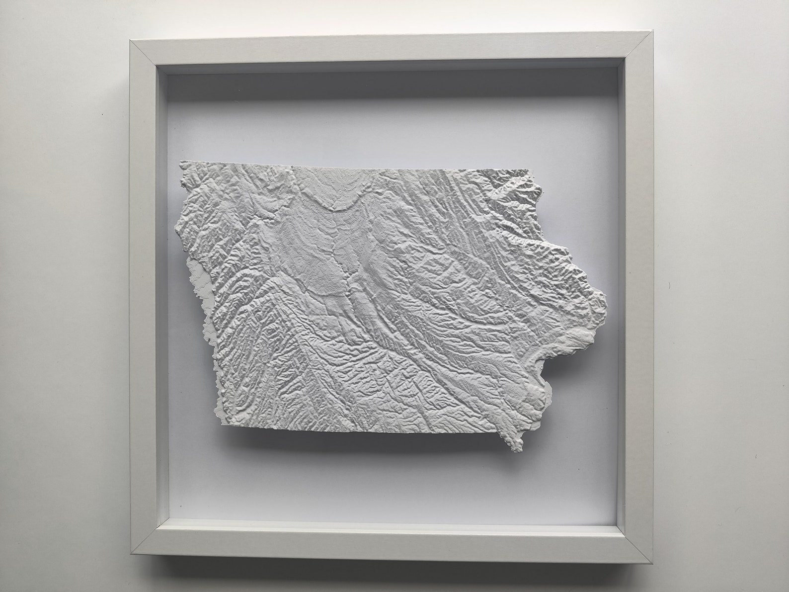 Iowa 3D Topographic Map 3D State Iowa Wall Art 3D Print Relief State ...
