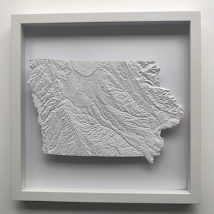 Iowa 3D Topographic Map | 3D State Iowa Wall Art | 3D Print Relief ...