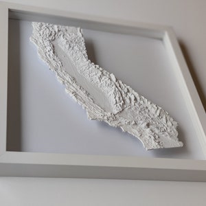 California 3D Topographic Map | 3D State Map of California Wall Art ...