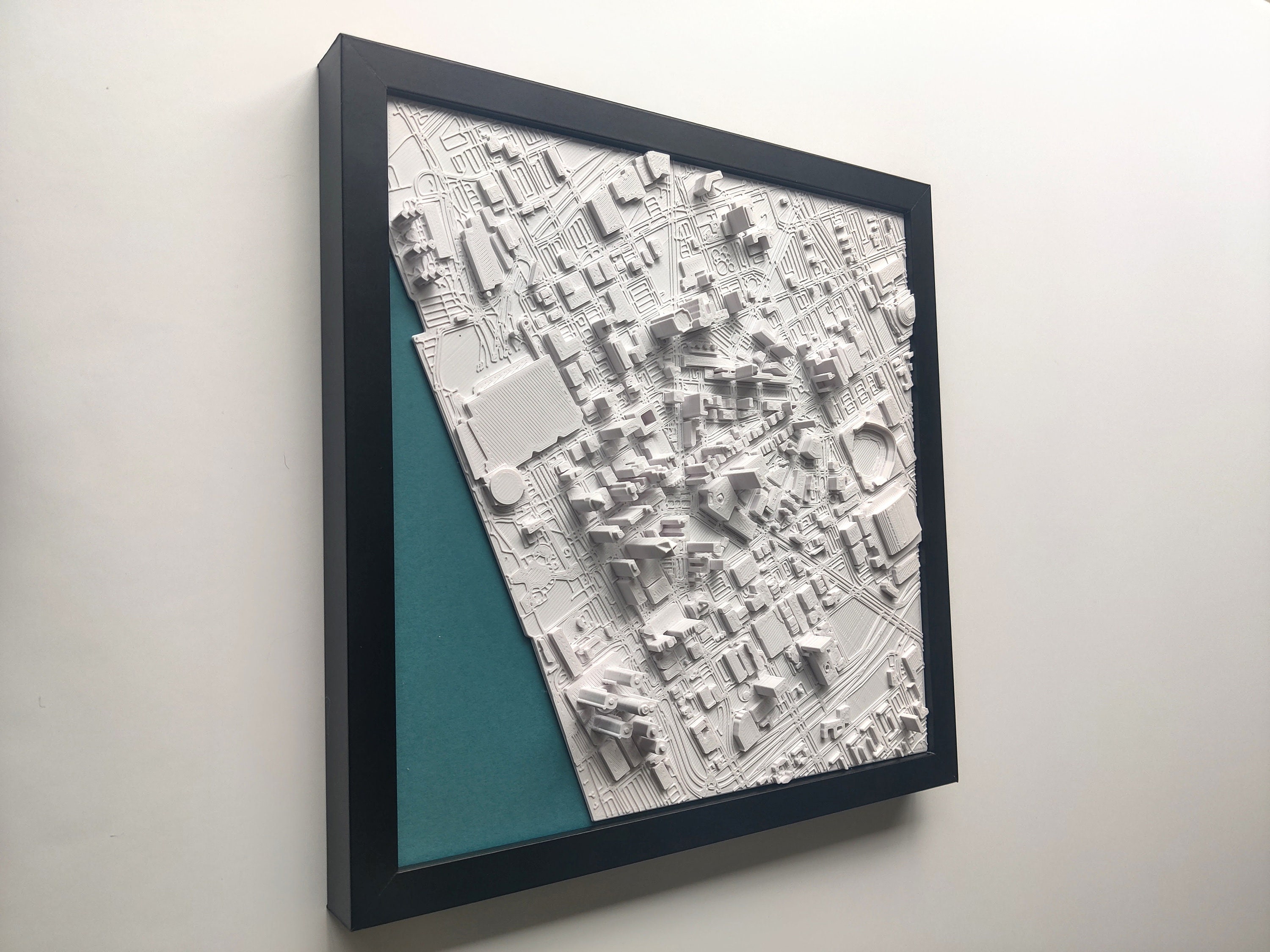Detroit 3D City Wall Art | 3D Printed Framed Wall Decor | Detroit ...