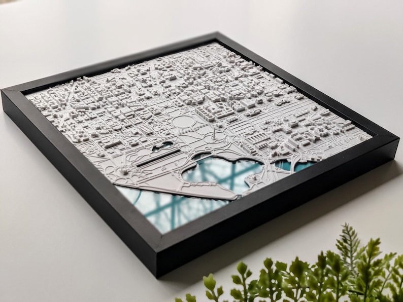 Washington DC 3D City Map west 3D Printed Wall Decor - Etsy