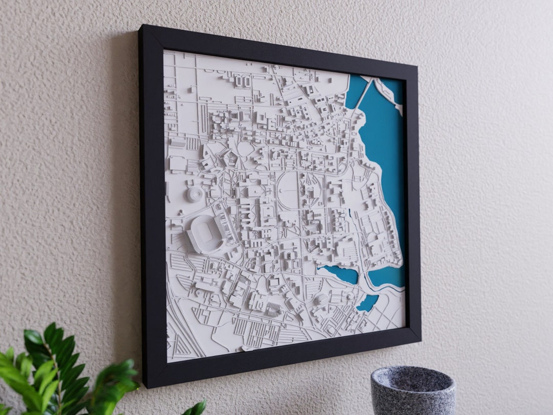 Baton Rouge, Louisiana 3D College Campus Map Personalized College ...