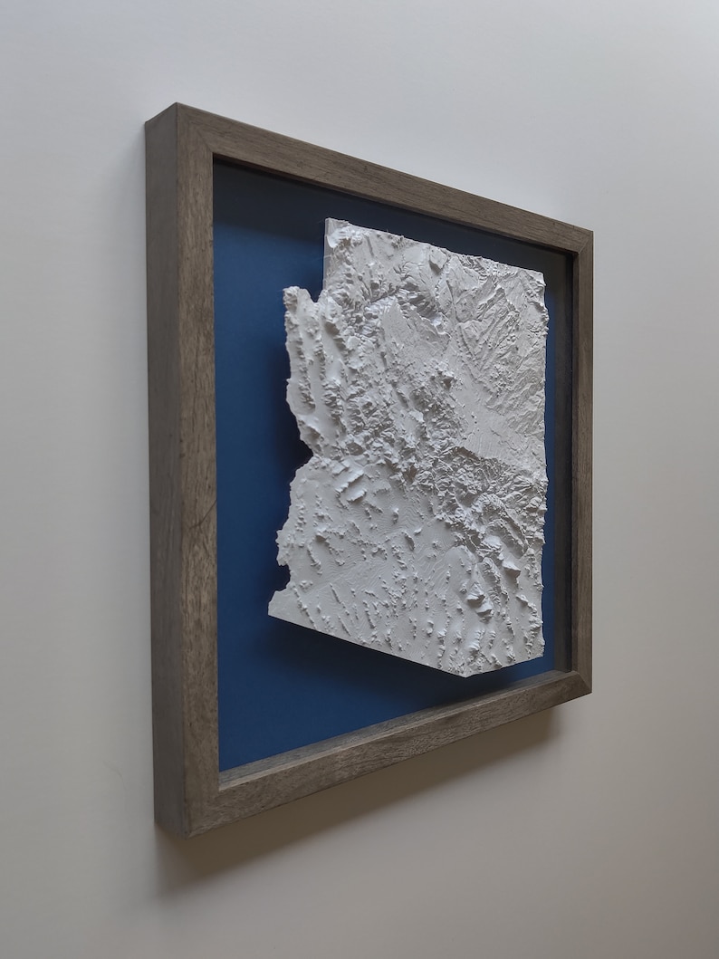 Arizona 3D Topographic Map | 3D State Map of Arizona Wall Art | 3D ...