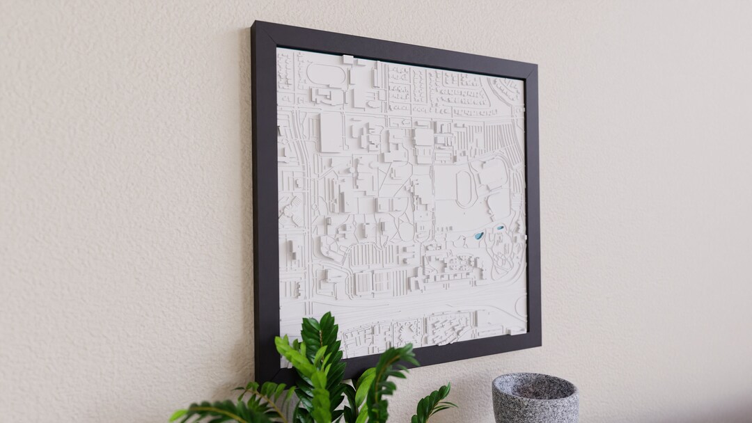 Fullerton 3D College Campus Map | Personalized College Graduation Gift ...